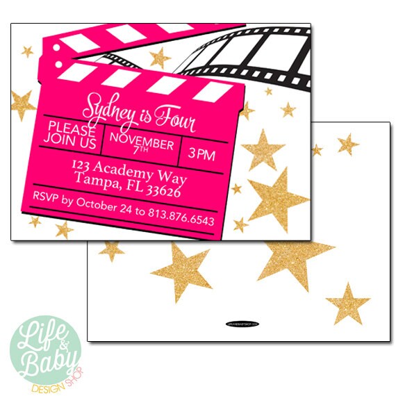 Hollywood Star Invitation Hollywood Star Purple Curtains Sweet 16