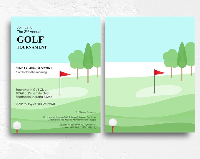 Golf Tournament Flyer Template School Golf Tournament Poster Golf ...