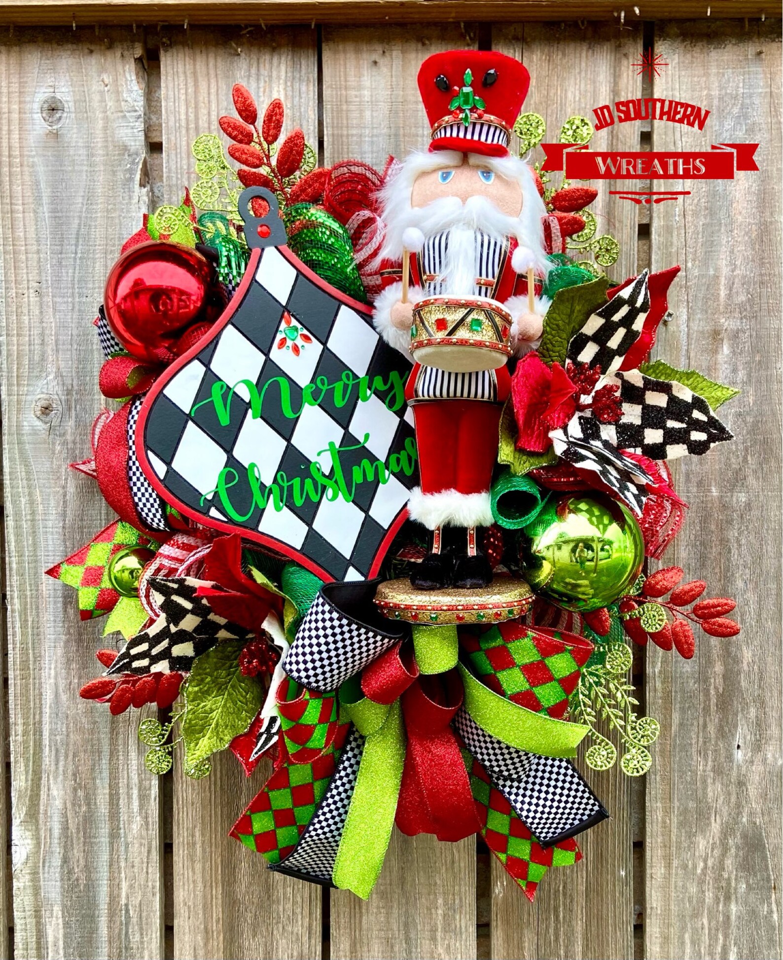 Christmas Wreath Nutcracker Wreath Traditional Christmas - Etsy