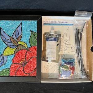 Hummingbird Bead Mosaic Art Kit + Video Tutorial, Beginner Friendly - Etsy