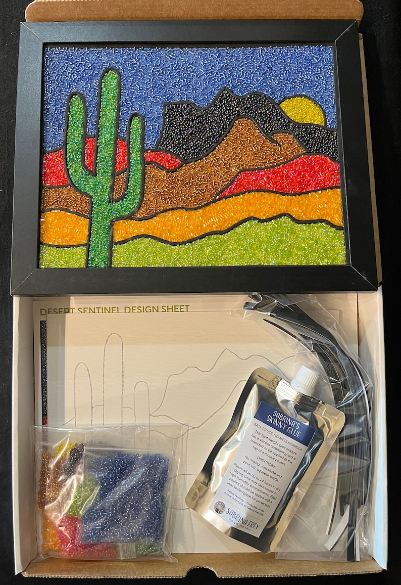 Desert Sentinel Bead Mosaic Art Kit + Video Tutorial, Beginner Friendly ...