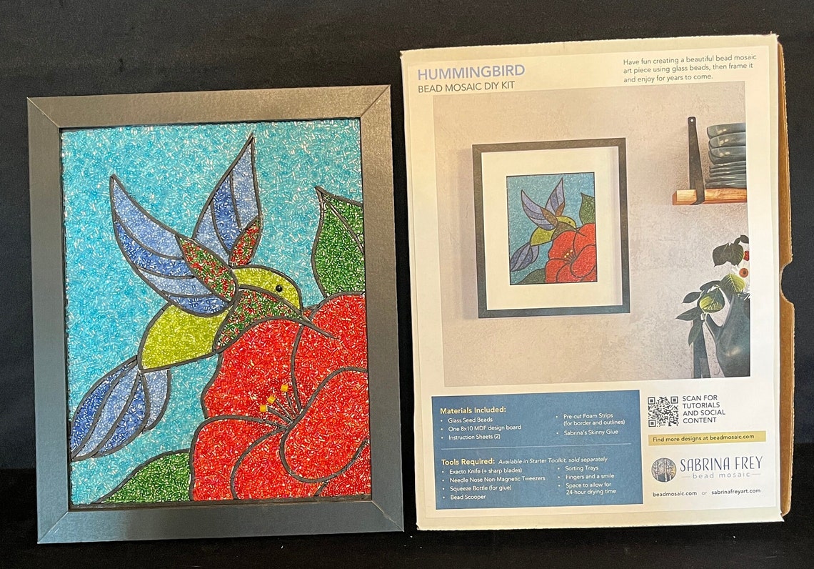 Hummingbird Bead Mosaic Kit Video Tutorial, Beginner Friendly - Etsy