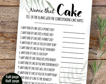 Name that cake game | Etsy