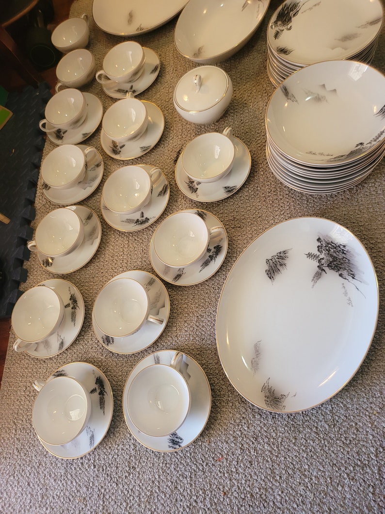 Hand Painted Arita Fukagawa Vintage Porcelain China Landscape - Etsy