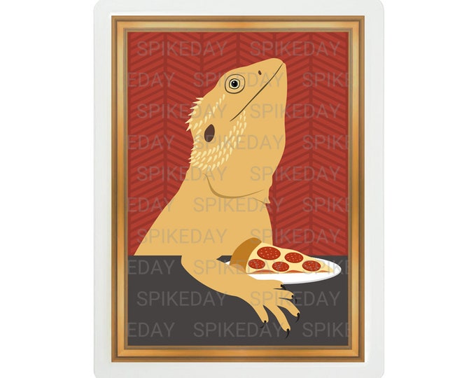Bearded Dragon Eating Pizza Tank Decor - Slice of Pizza - Bearded ...