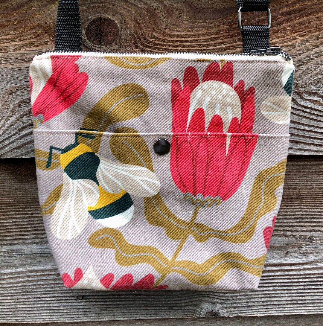 Bee & Protea Mini Crossbody Bag - Etsy