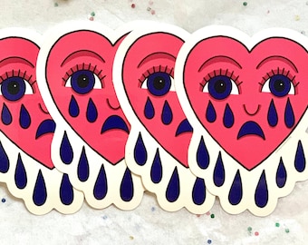Bleeding Heart Sticker | Etsy