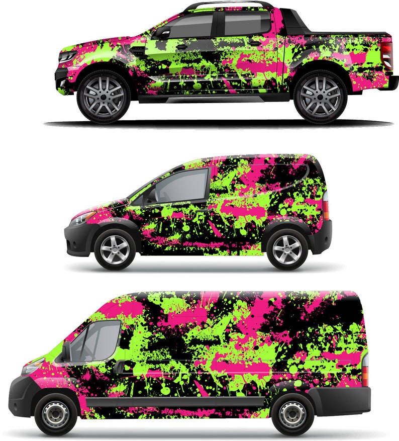 Paint Splatter Race Car Livery Vehicle Wrap Design Background Vector ...