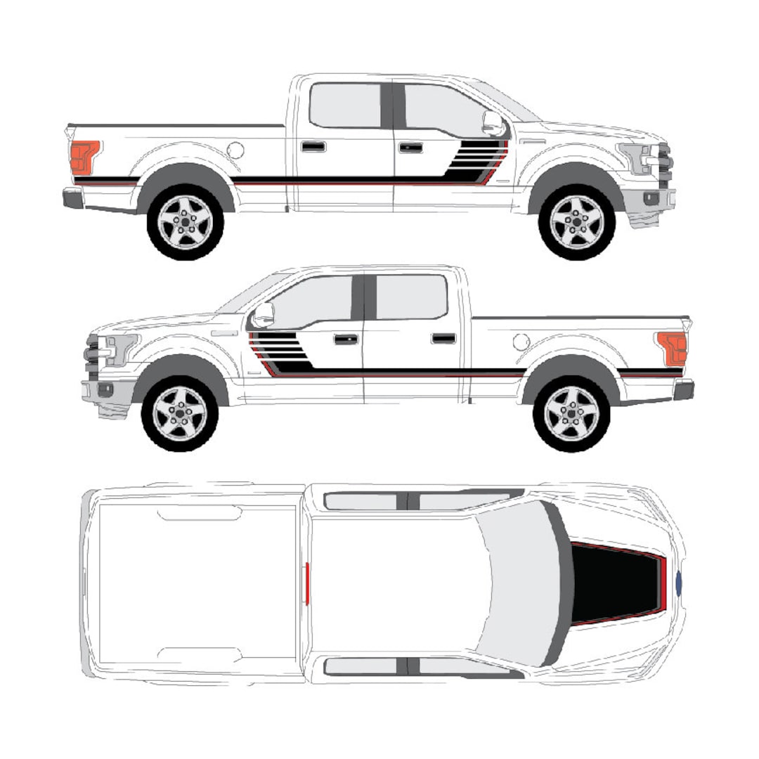 Three Color Hood and Stripe Template Will Fit 2015 - 2020 Ford F150 ...