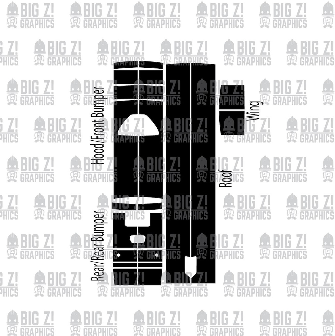 Bumper to Bumper Racing Stripes Vinyl Cut Template Will Fit 2021 - 2024 ...