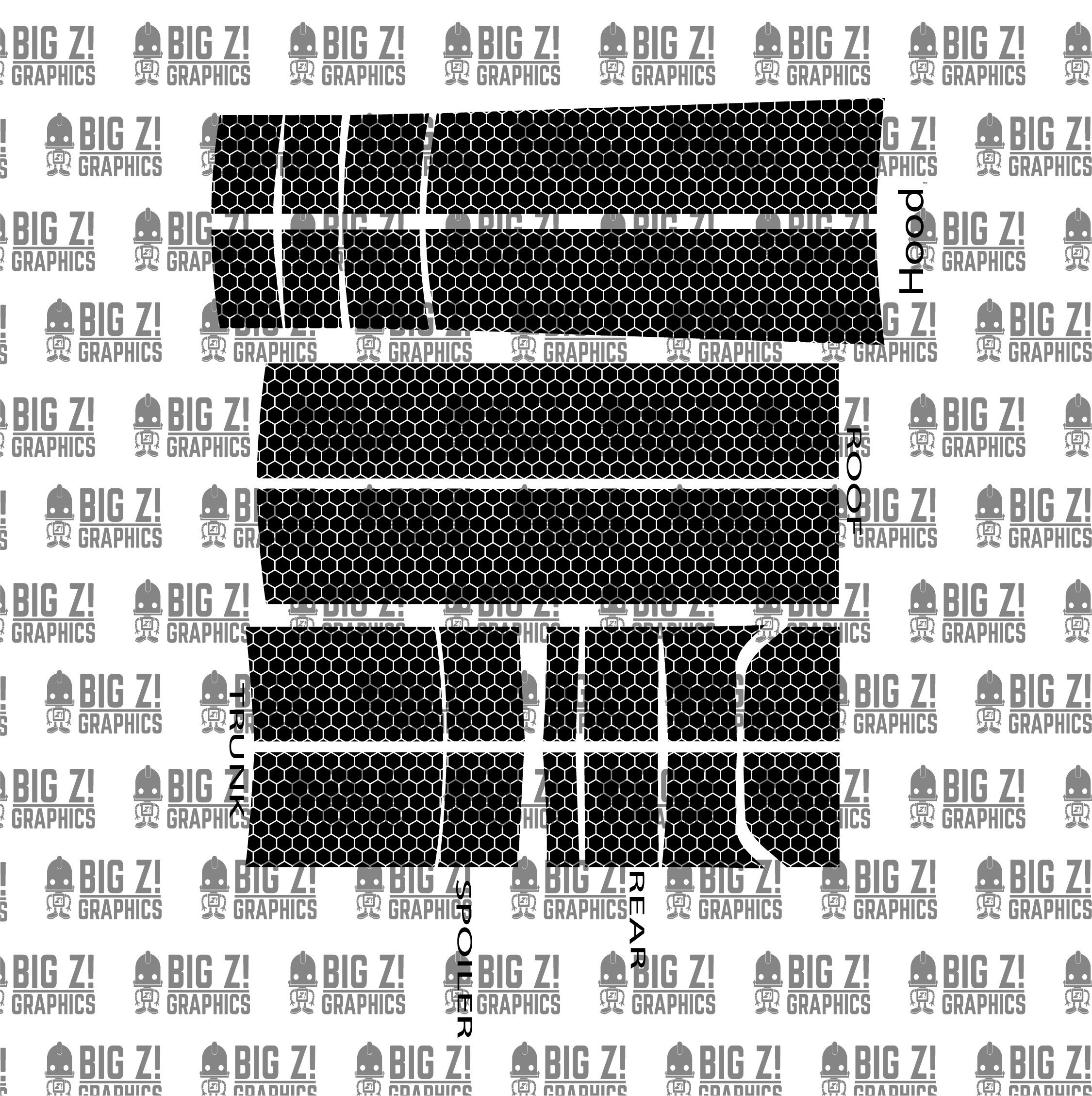 Full Hexagon Racing Stripes Vinyl Cut Template Will Fit 2015 - 2023 ...