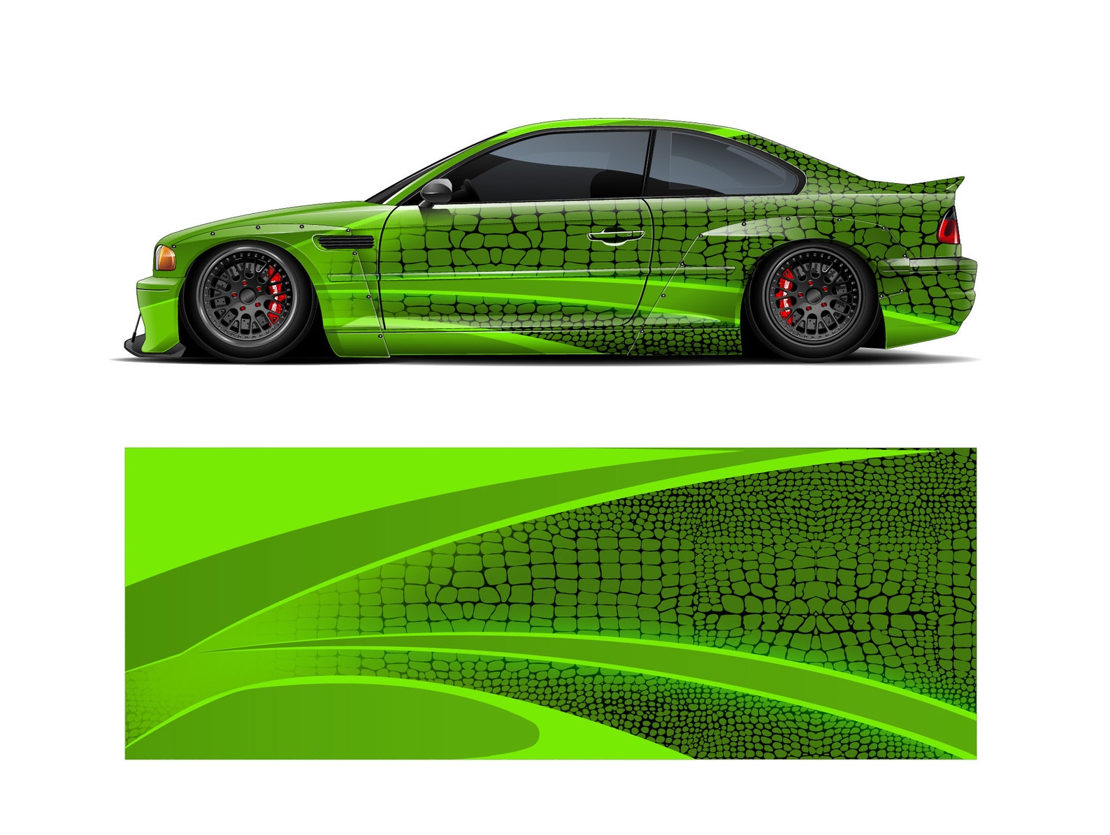 Green Scales, Race Car Livery Vehicle Wrap Design Background Vector ...