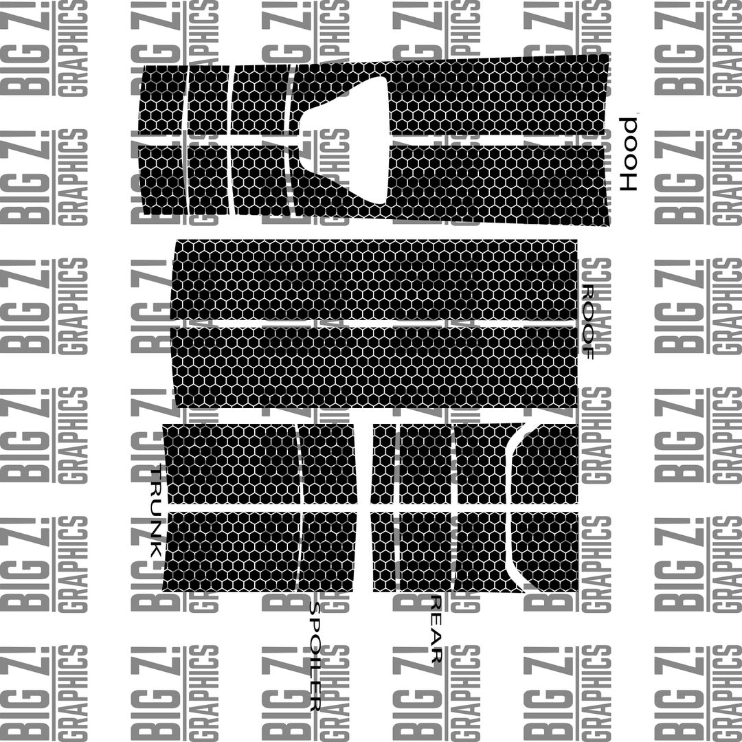 Hexagon Racing Stripes With Scoop Vinyl Cut Template Will Fit 2015 ...