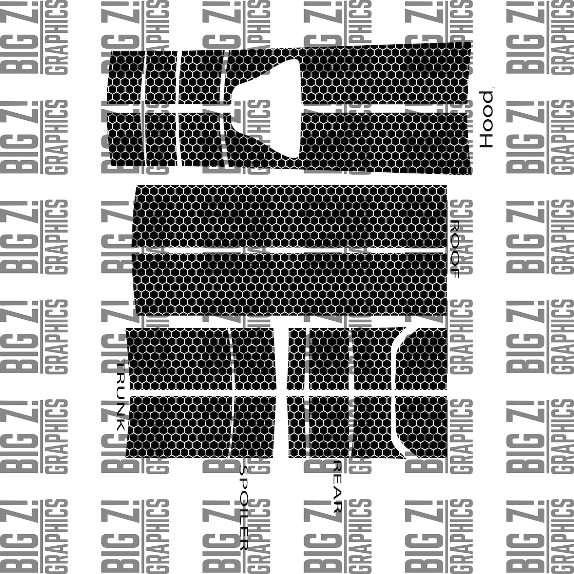 Hexagon Racing Stripes With Scoop Vinyl Cut Template Will Fit 2015 ...