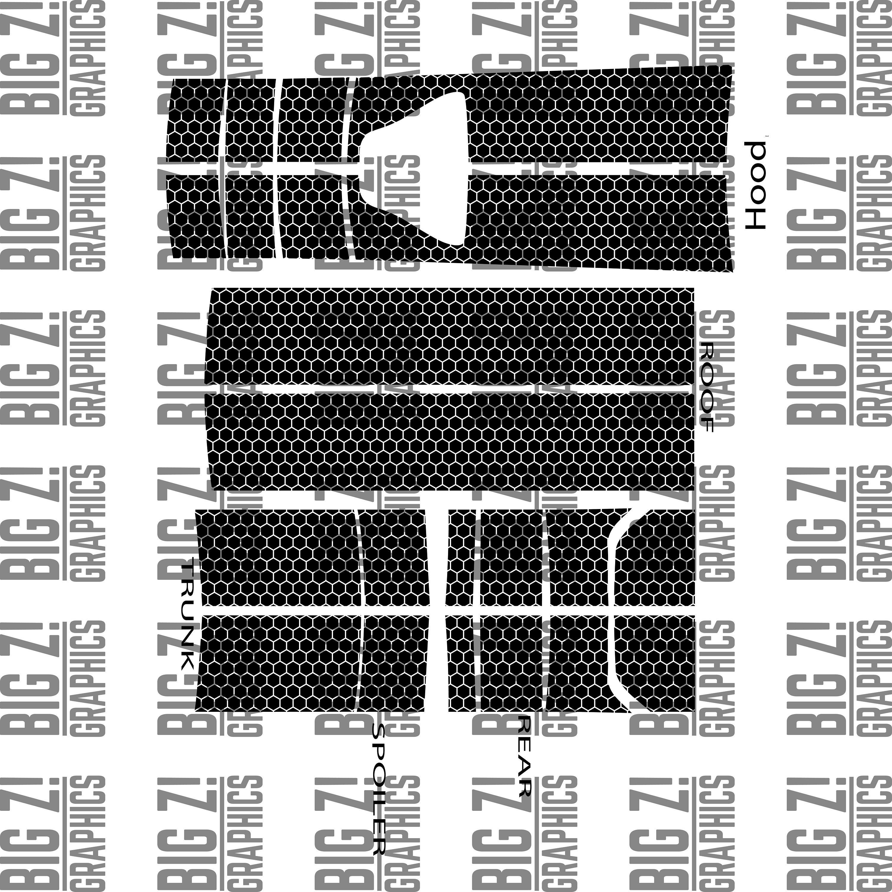 Hexagon Racing Stripes With Scoop Vinyl Cut Template Will Fit 2015 ...