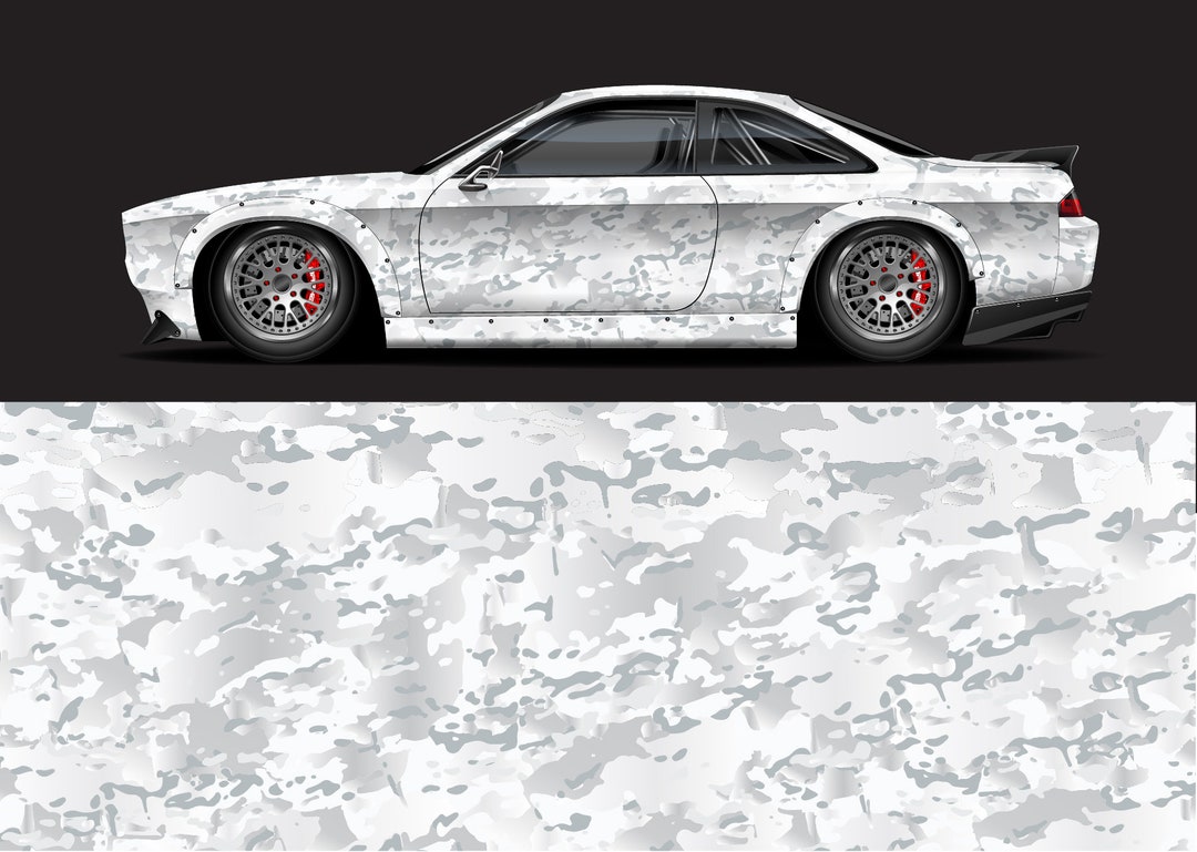 Snow Camo Camouflage Race Car Livery Vehicle Wrap Design Background ...