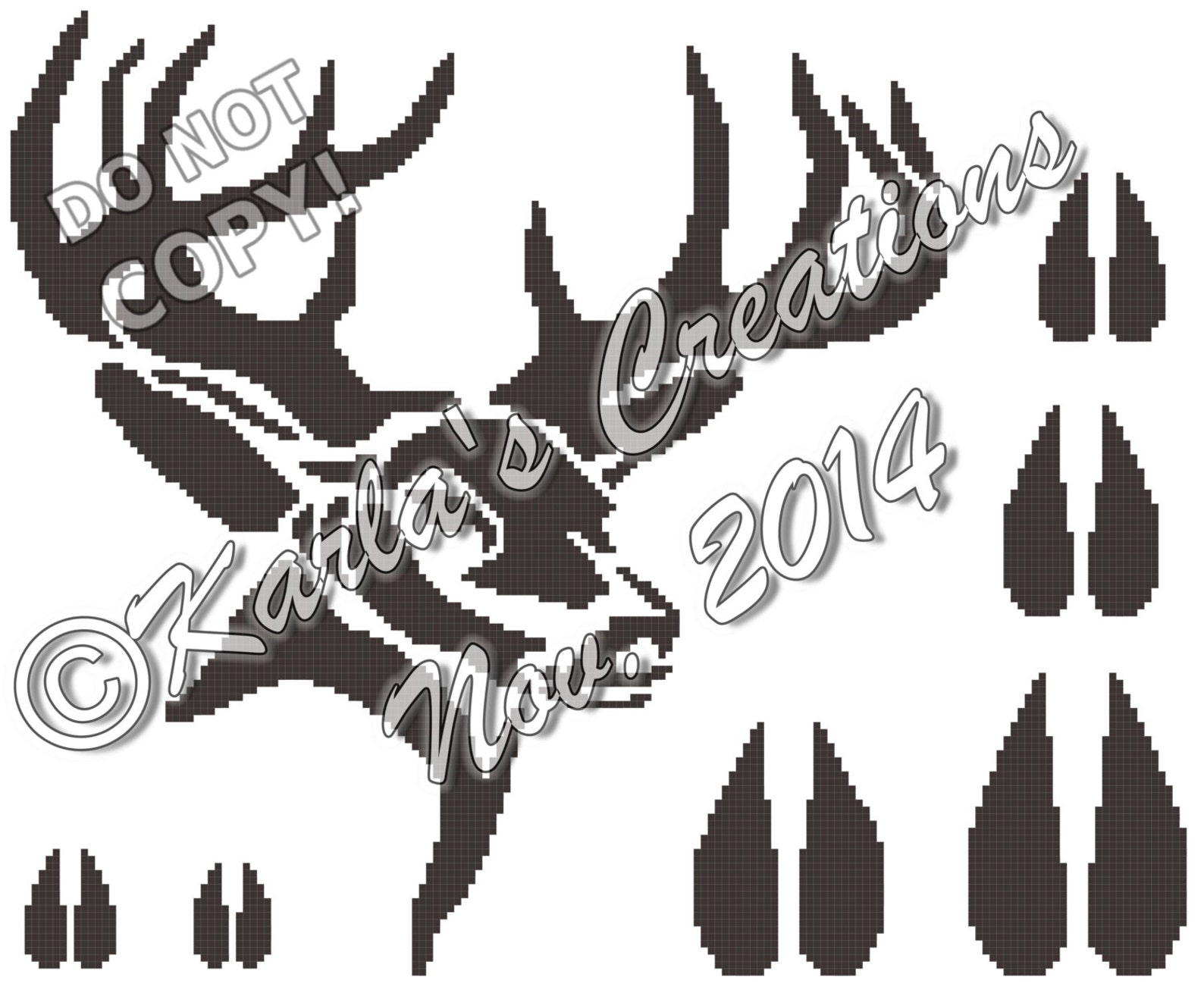 Buck With Hoof Prints Graph - Etsy