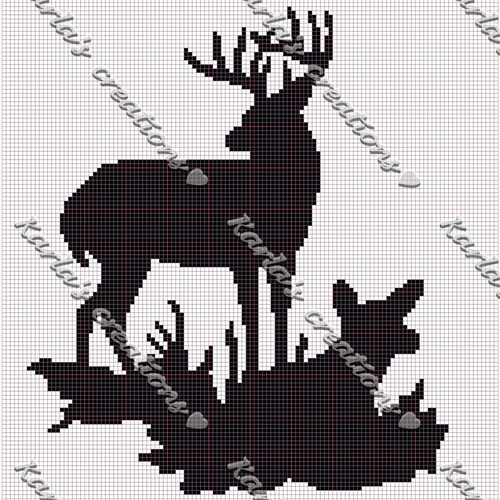 Buck and Doe Crochet Graph c2c Mini C2c Sc Hdc Dc Tss | Etsy
