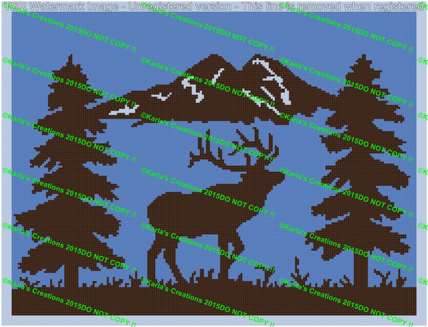 Elk Silhouette Crochet Graph - Etsy