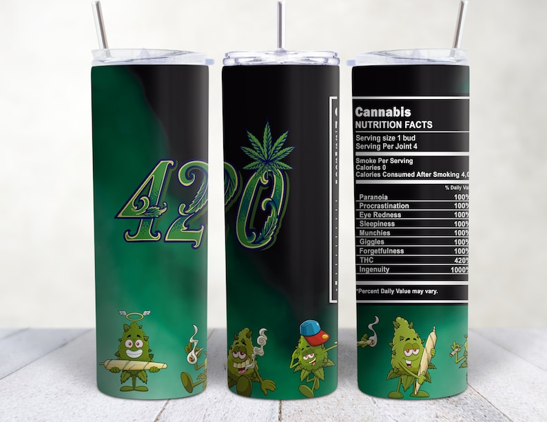 420 Cartoon Cannabis Characters Smokey 20oz or 30oz Tumbler - Etsy
