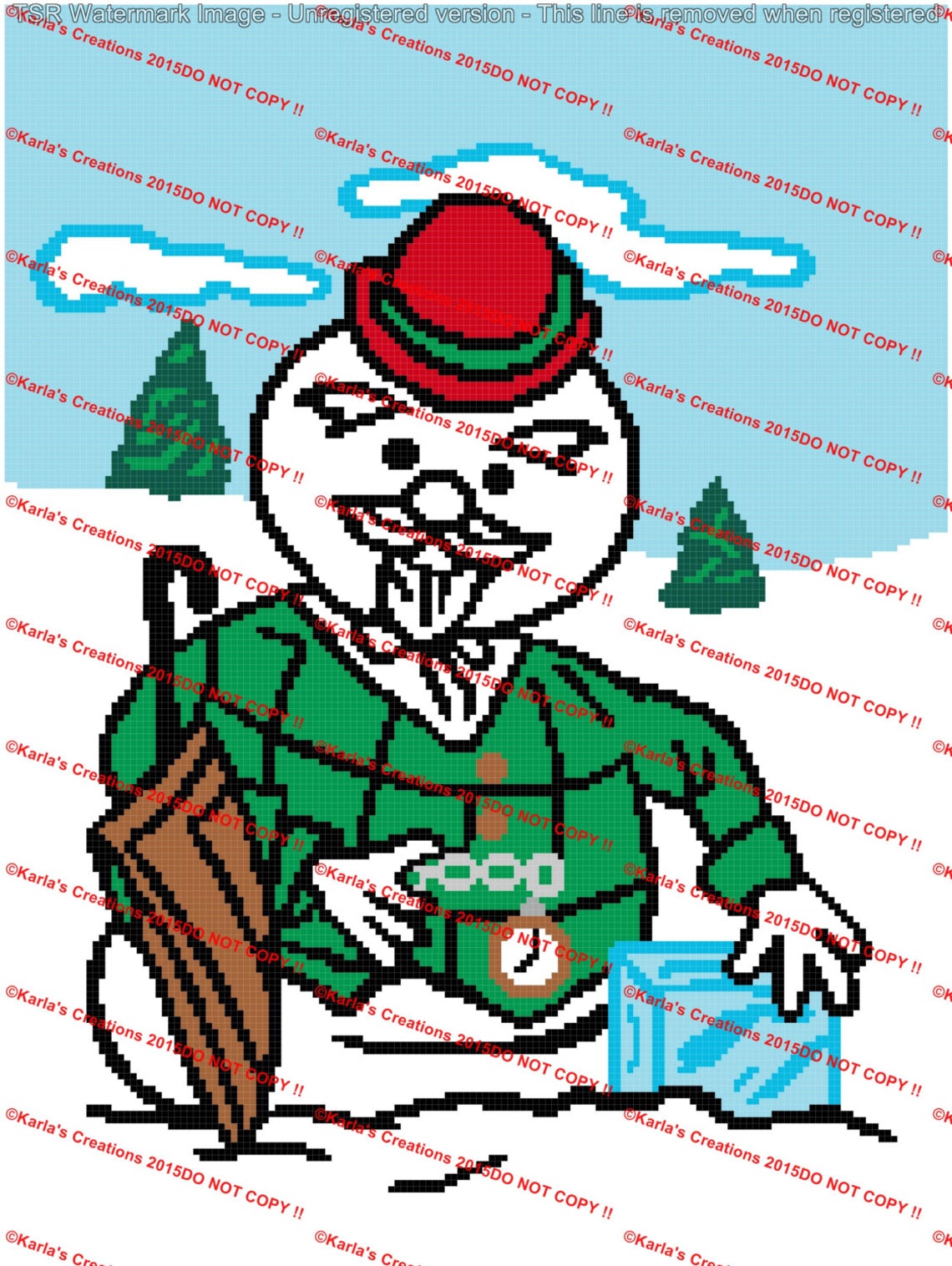 Christmas Snowman Crochet Graph - Etsy