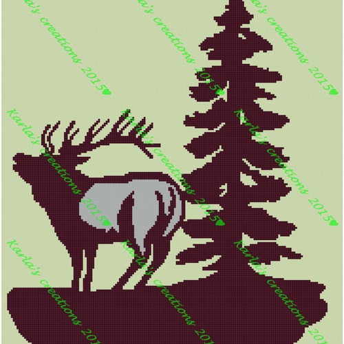 Buck and Doe Crochet Graph c2c Mini C2c Sc Hdc Dc Tss | Etsy