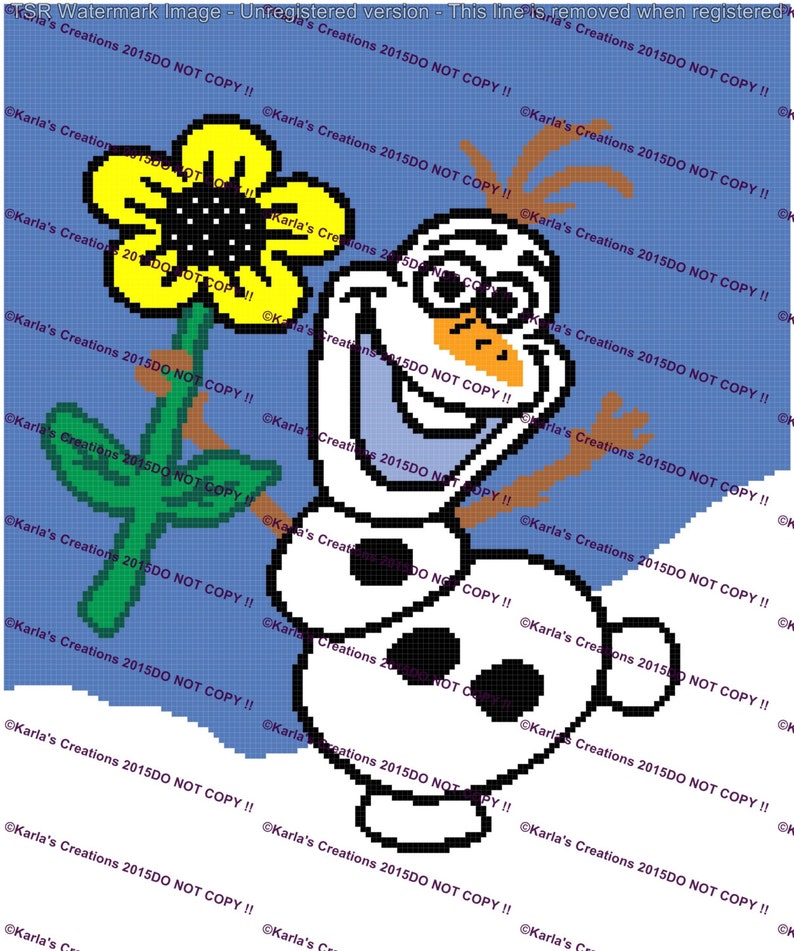 Olaf With Flower Crochet Graph - Etsy