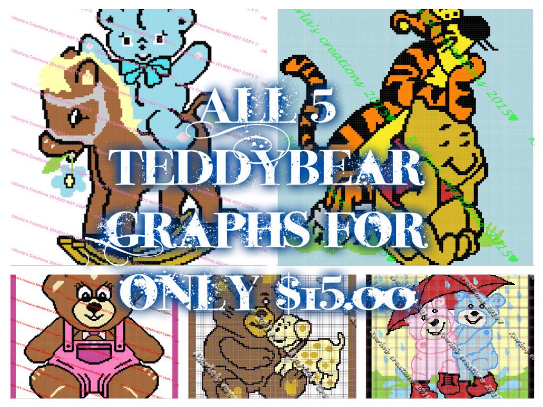Teddybear Graphs Value Pack - Etsy