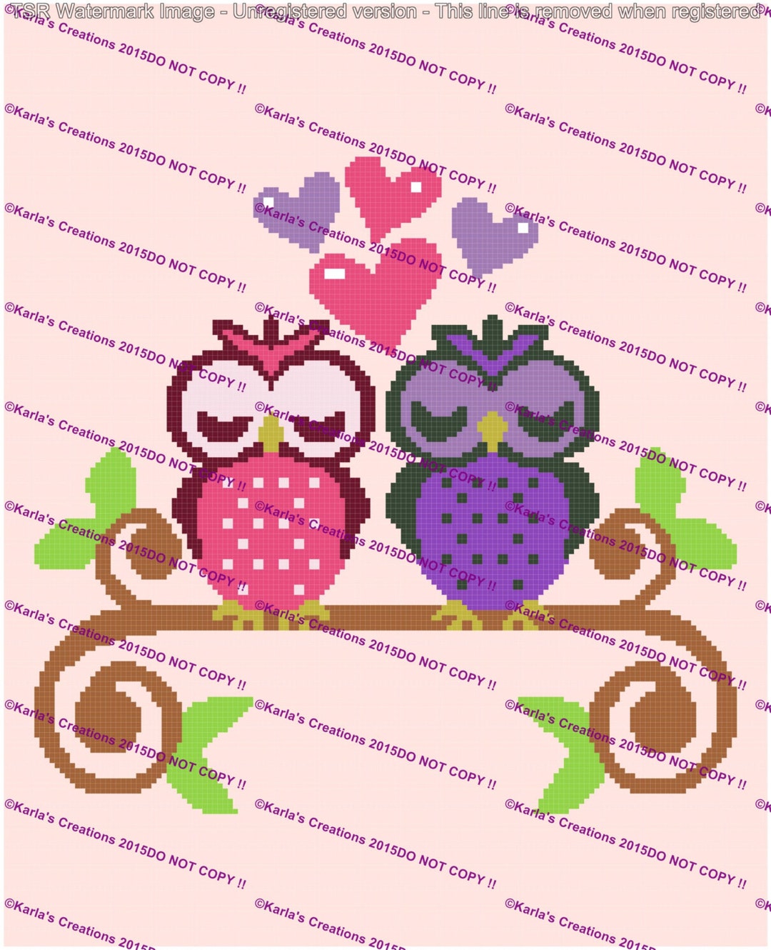 Owls on Branch Crochet Graph - Etsy