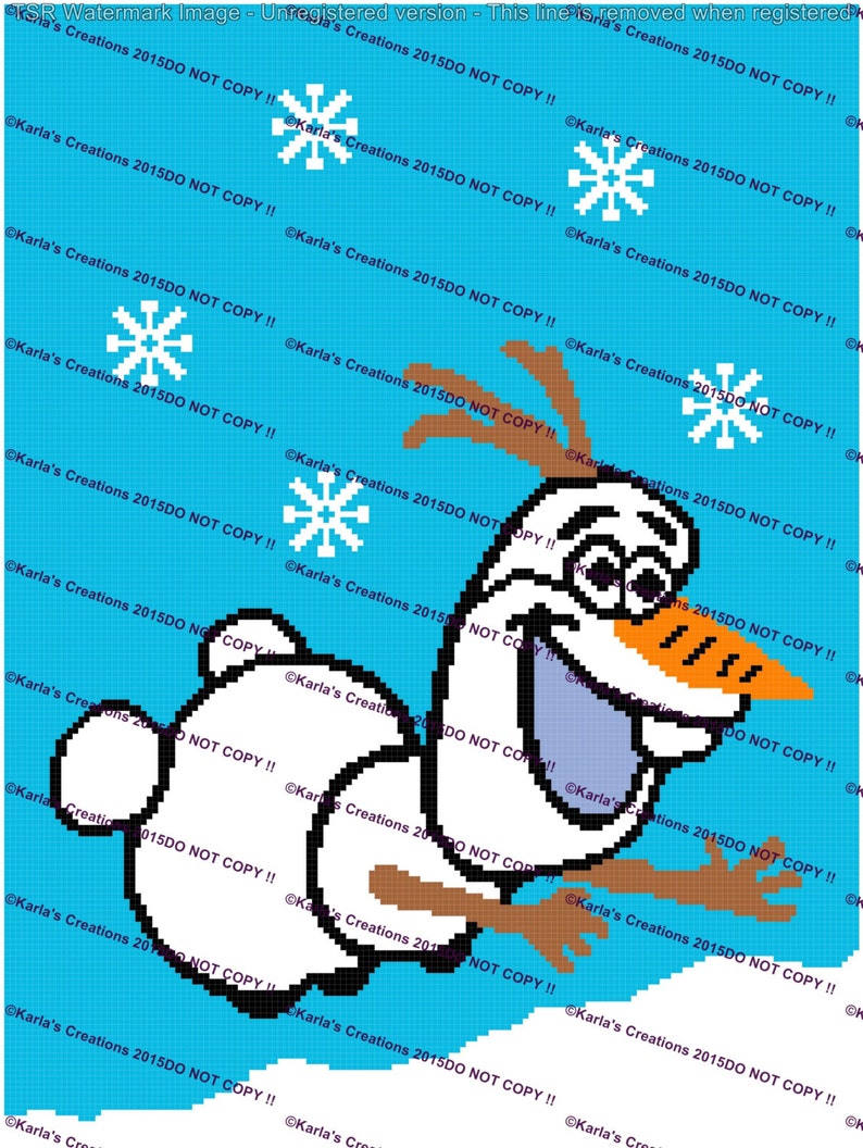 Olaf Sliding Crochet Graph - Etsy