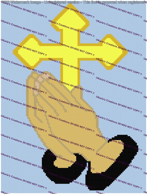 Cross With Praying Hands Crochet Graph | Etsy