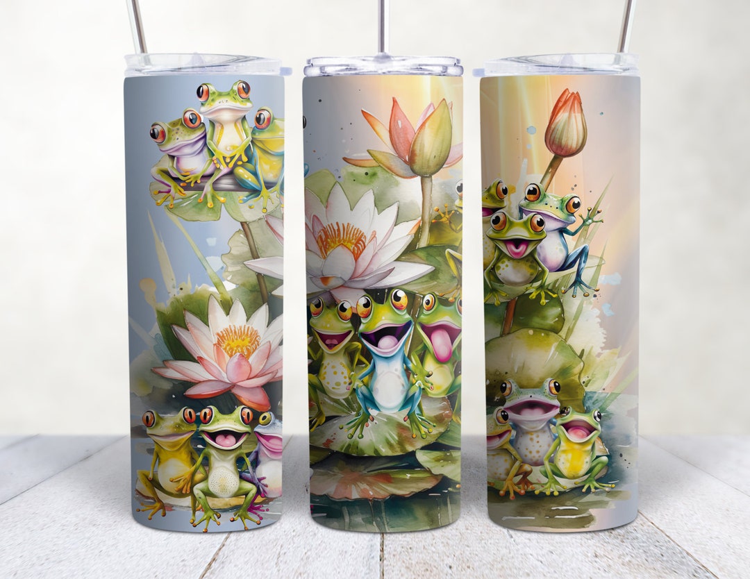 Happy Frogs on Lily Pad 20oz Tumbler - Etsy