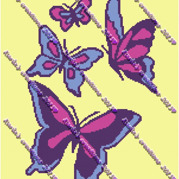 Silhouette Palm Trees With Flamingos Crochet Graph - Etsy