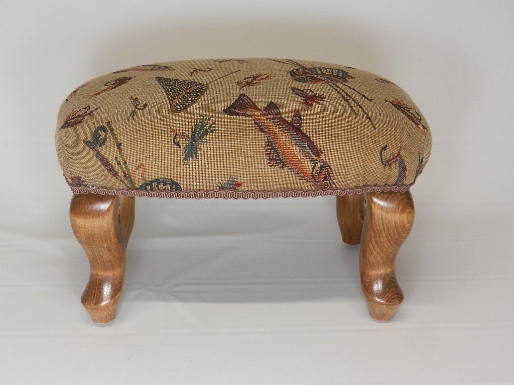 Pictorial Tapestry Queen Anne Footstool - Etsy