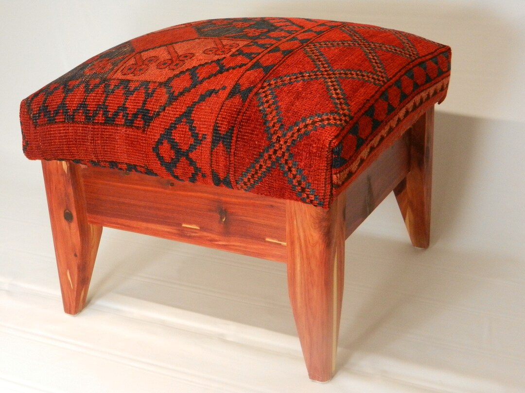 Antique Afghan Carpet Ottoman With Storage-free US Shipping - Etsy