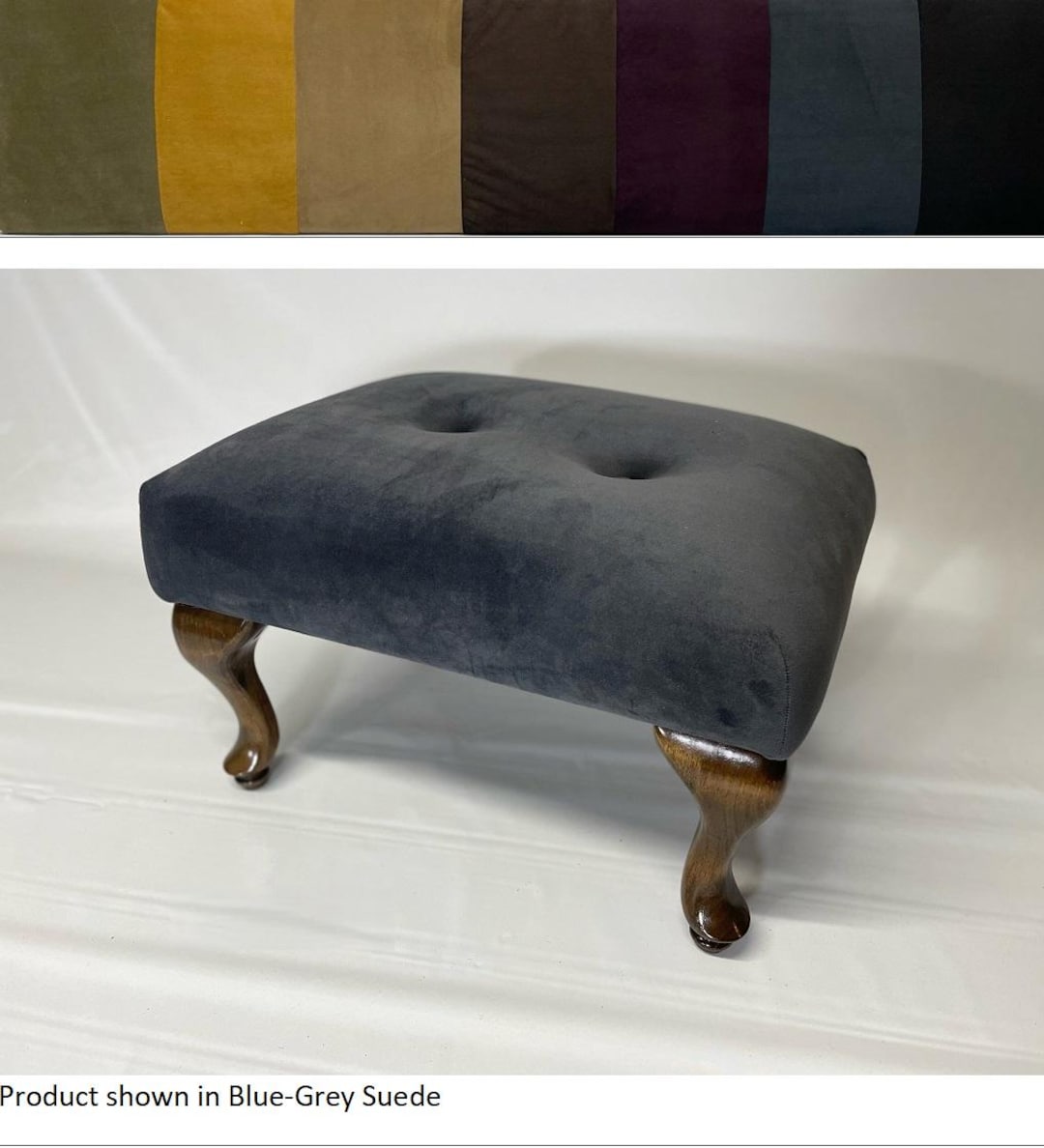 Grand Queen Anne Suede Ottoman, 22" X 16" X 15" High- Free Shipping - Etsy