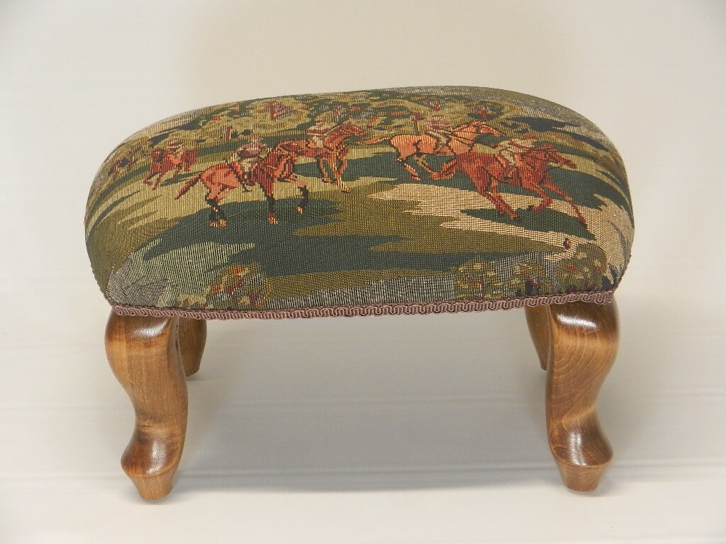 Pictorial Tapestry Queen Anne Footstool - Etsy