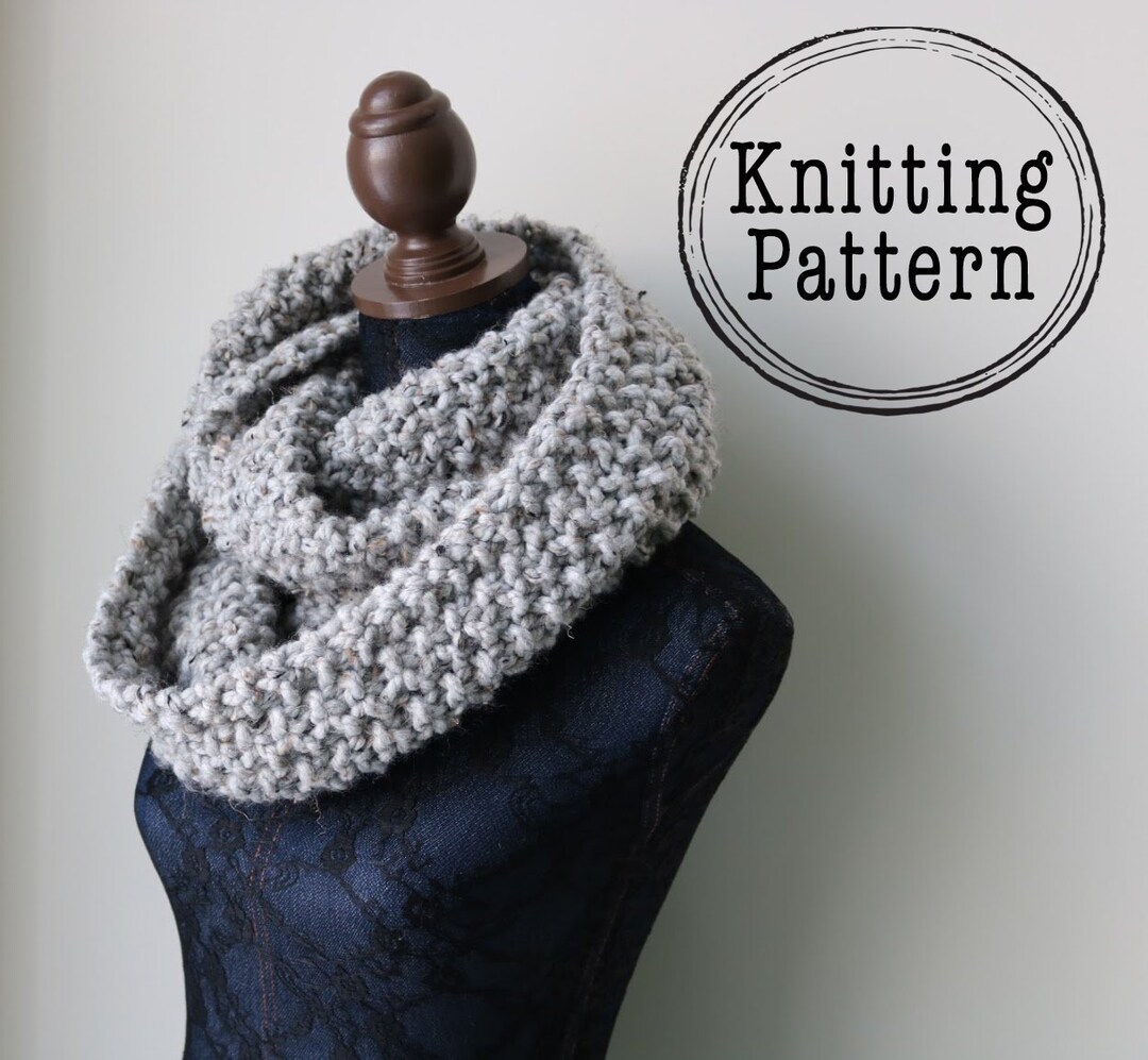 PATTERN - Knitting Pattern for Chunky Knit Infinity Scarf. PDF. Instant ...
