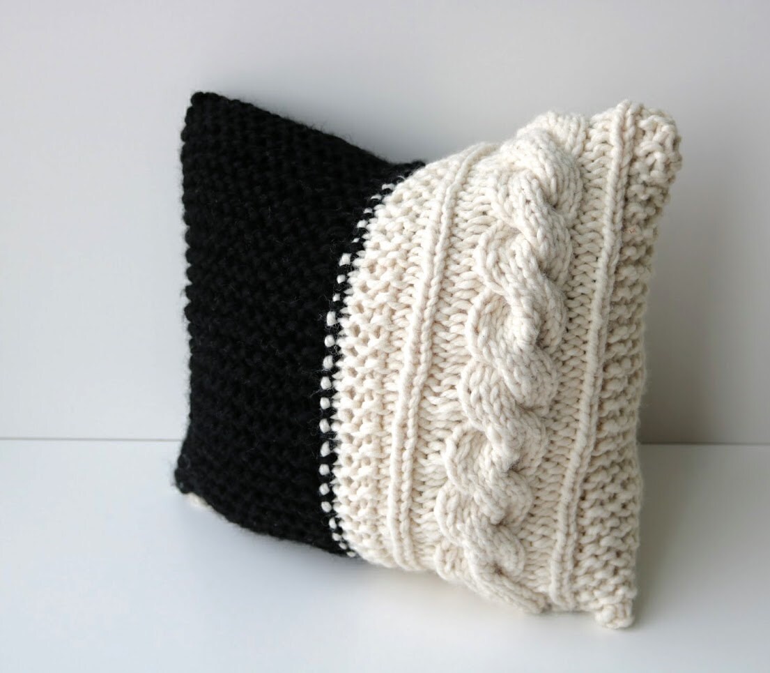 Cable Knit Decorative Throw Pillow in Textured Cable Pattern. - Etsy