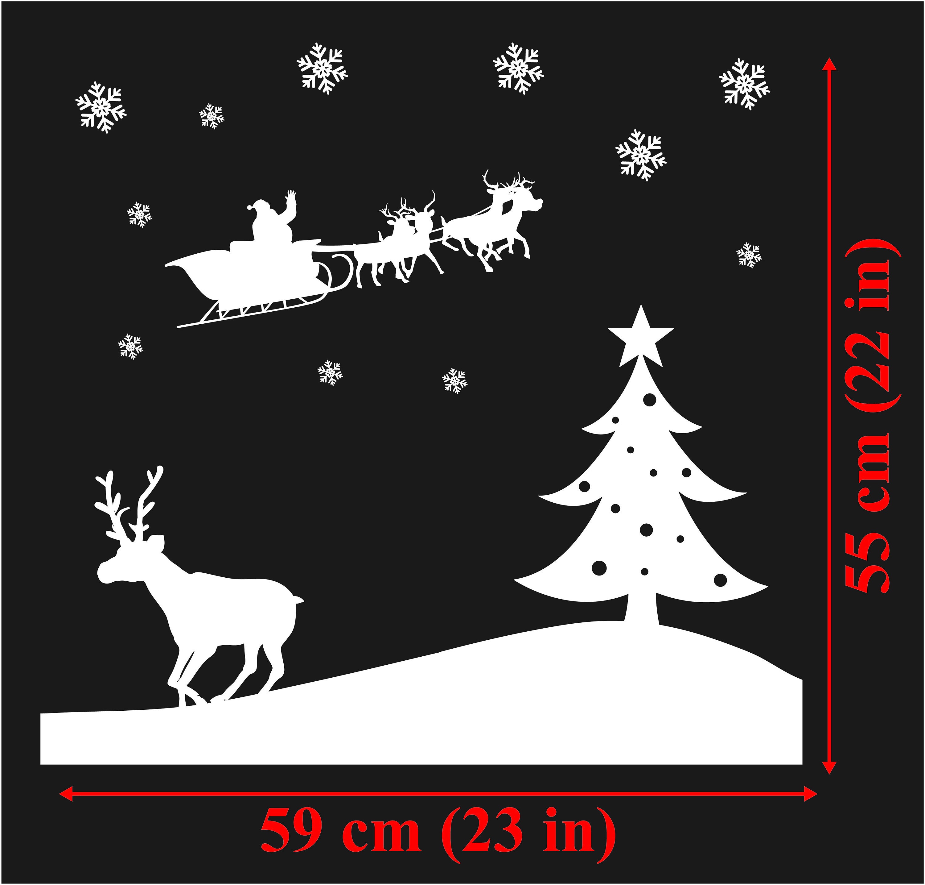 Christmas Window Sticker Setsanta Claussledge With - Etsy UK