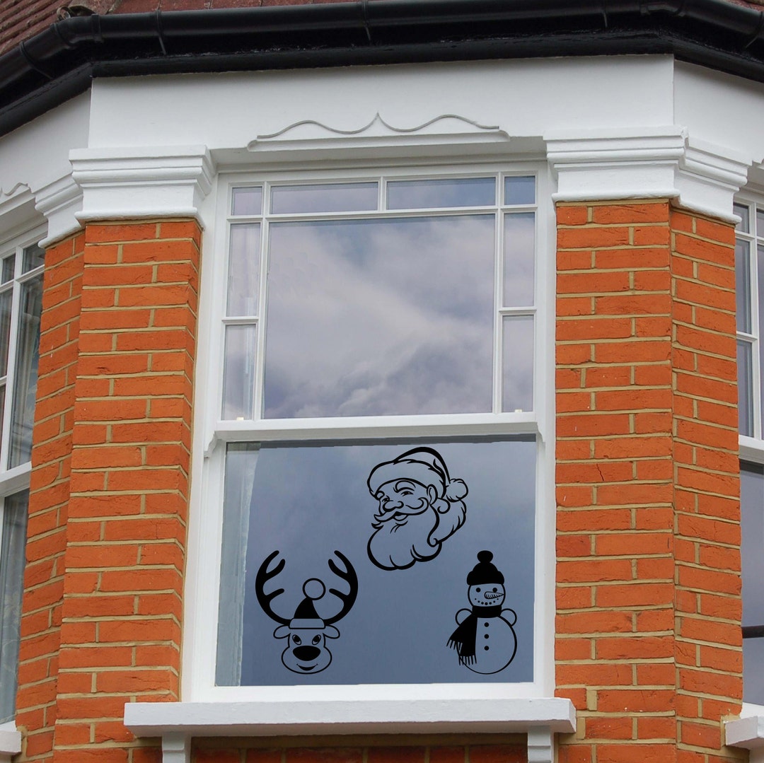 Christmas Window Stickers Set of 3, Christmas Window Decal Sticker ...