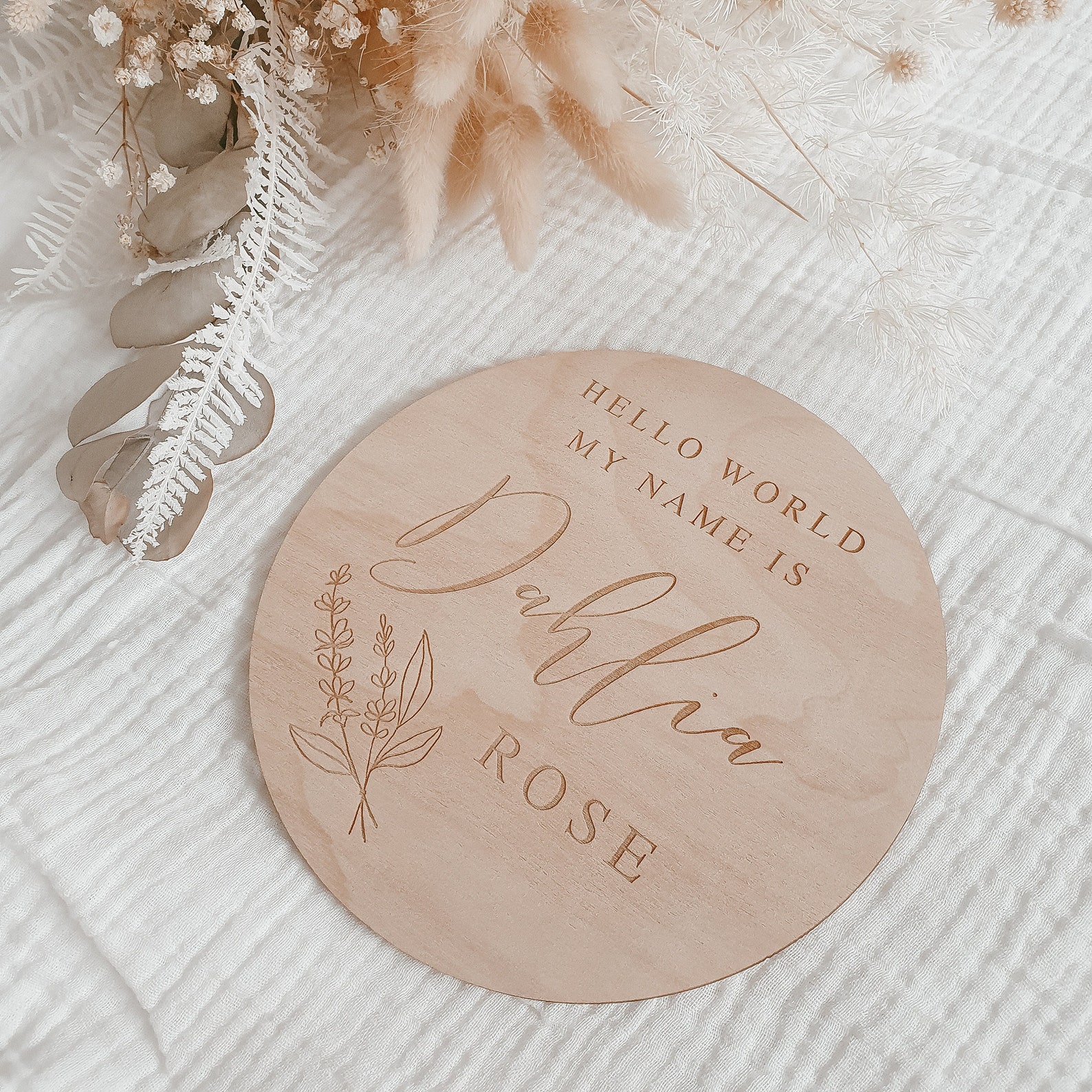 Engraved Birth Announcement Sign Custom Wooden Name Plaque - Etsy
