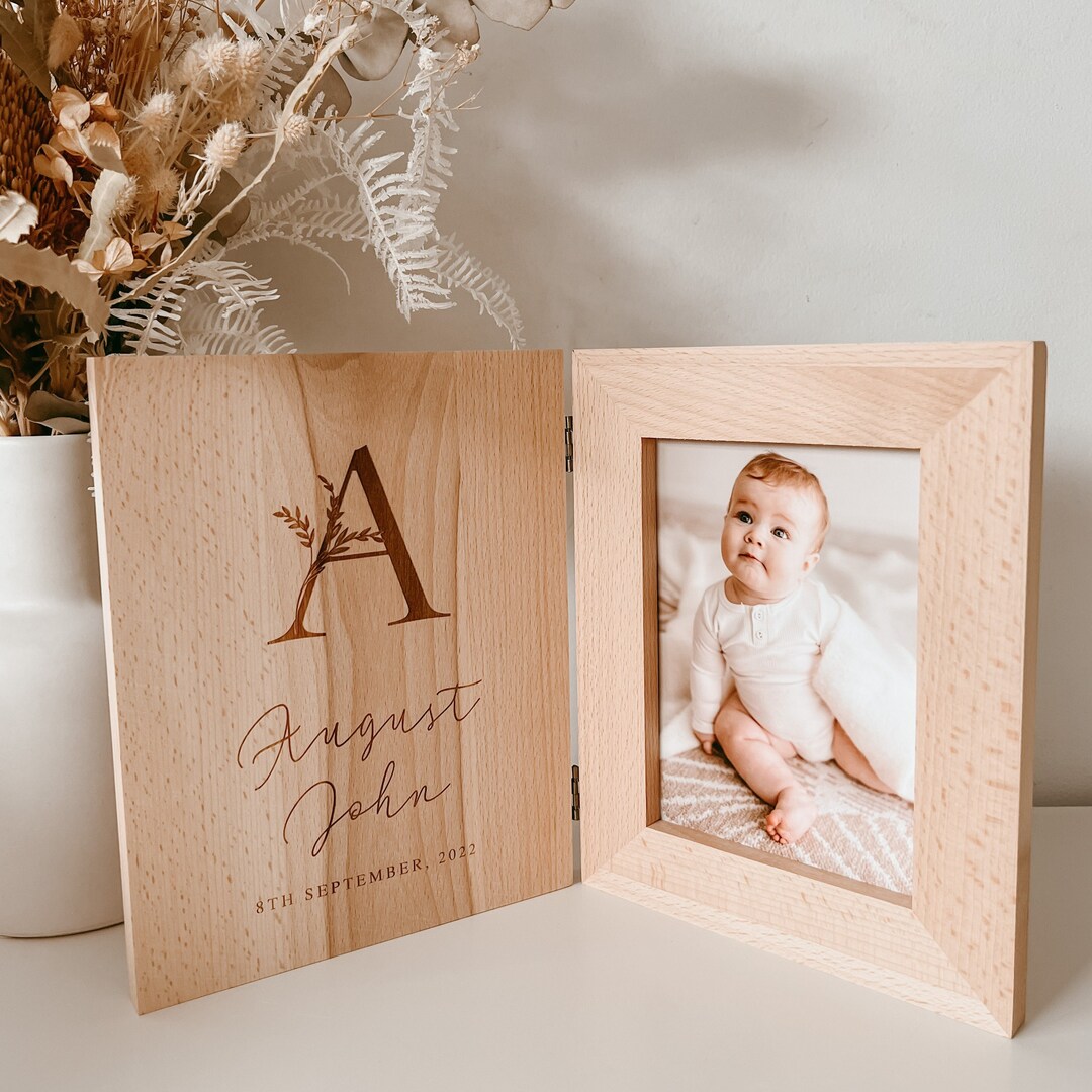 Personalised Baby Photo Frame - Custom Newborn Keepsake - Engraved ...