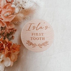 Personalised Wooden Tooth Fairy Box My First Curl My First Tooth ...