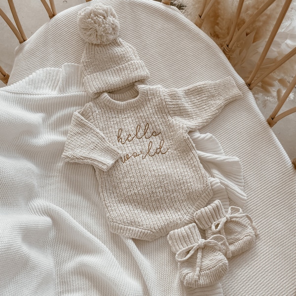 Hello World Newborn Outfit Girl - Etsy