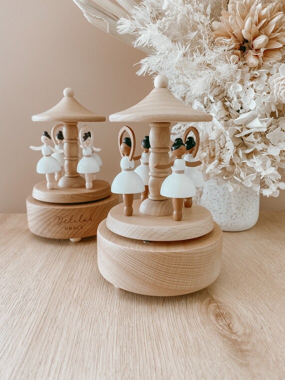 Personalised Ballerina Musical Carousel Wooden Custom | Etsy