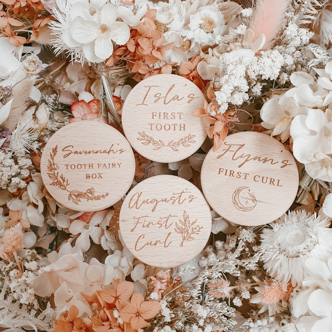 Personalised Wooden Tooth Fairy Box My First Curl My First Tooth ...