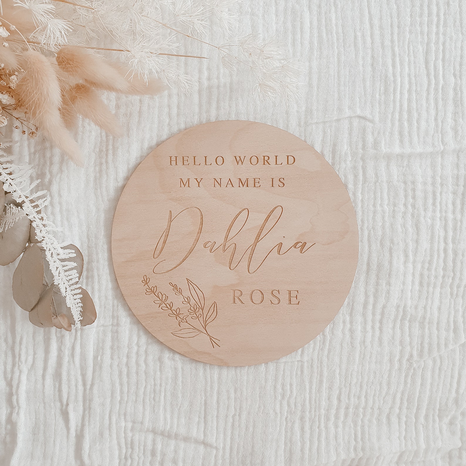 Engraved Birth Announcement Sign Custom Wooden Name Plaque - Etsy