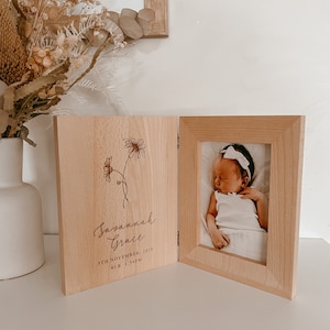 Personalised Baby Photo Frame - Custom Newborn Keepsake - Engraved ...