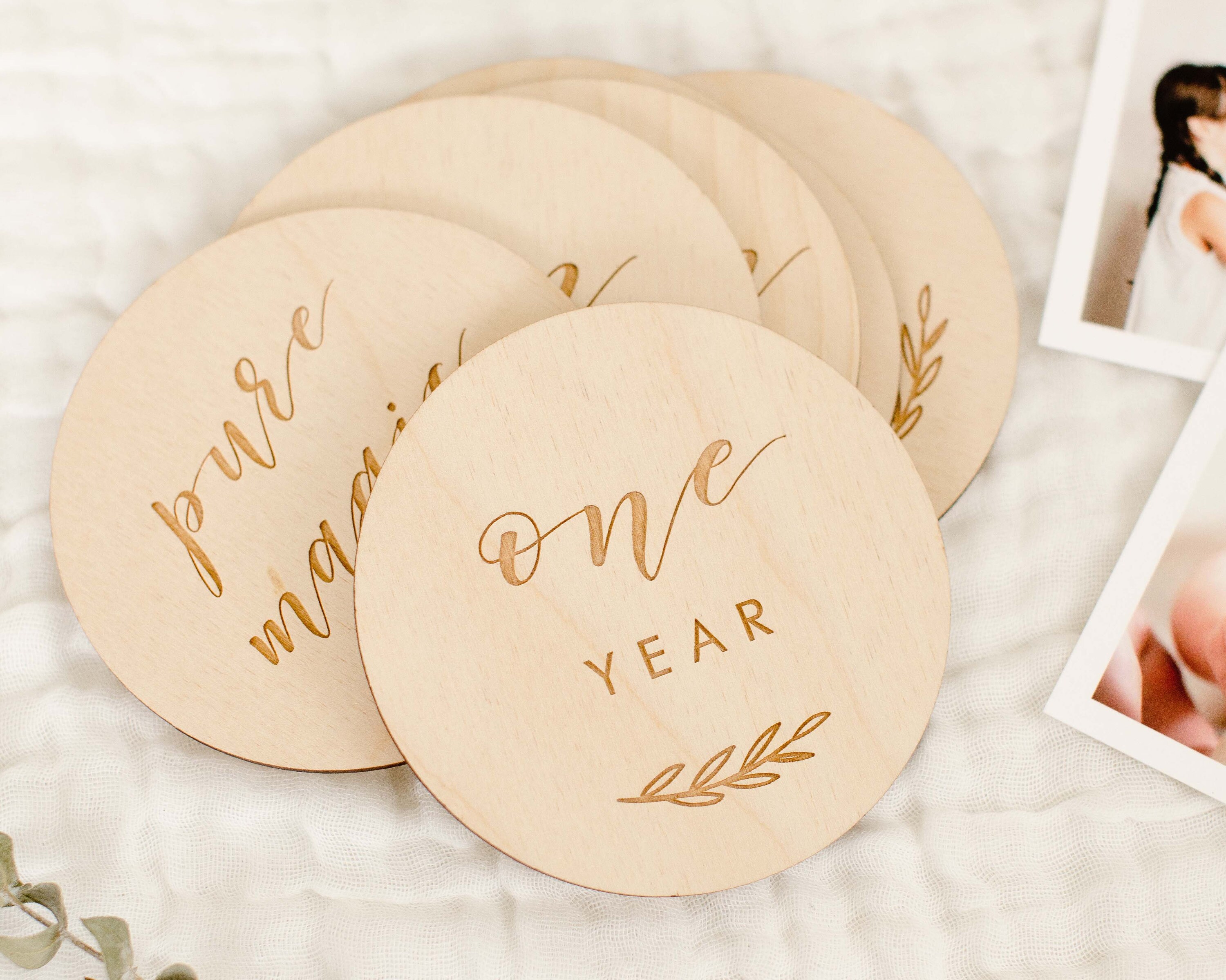 Wooden Baby Milestone Cards Set of 14 Engraved Wooden | Etsy